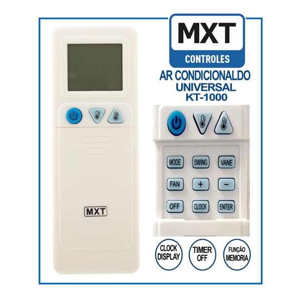 Controle Universal para Ar Condicionado KT-1000 Mxt C01065 | Shopee Brasil