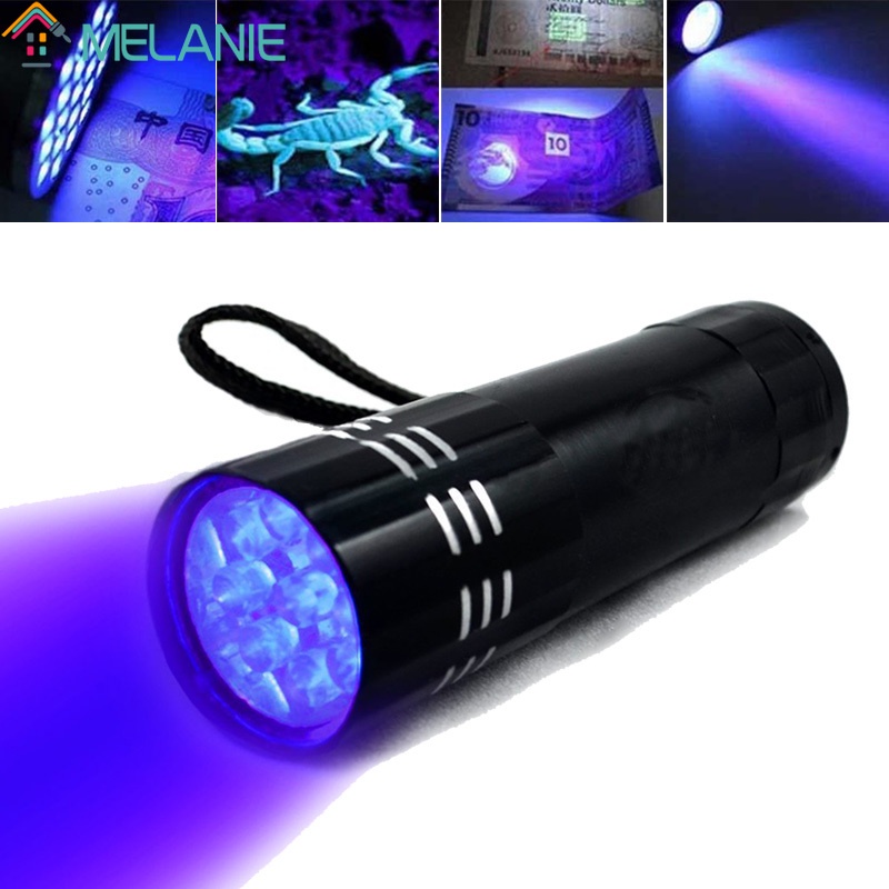 Mini Portátil Poderoso 9 LED Lanterna UV/Lanternas De Alumínio Ultravioleta Luz Negra Detector ...