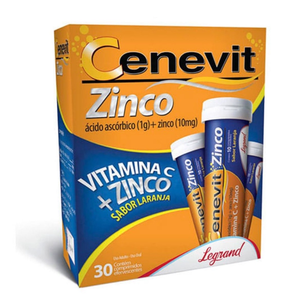 Vitamina C Cenevit Zinco 1g + 10mg Laranja com 30 comprimidos | Shopee ...