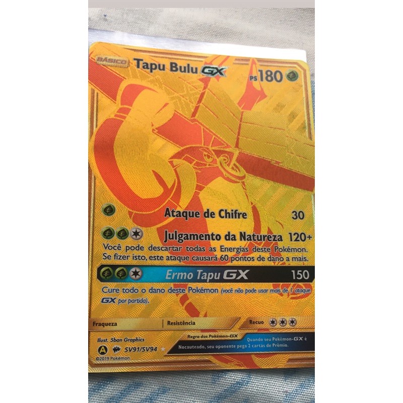 Carta de Pokémon ultra rara dourada | Shopee Brasil