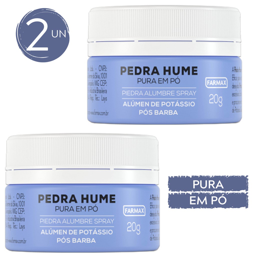 Kit 2 Pedra Hume em Pó Para Manicure Pós Barba Afta Machucados e ...