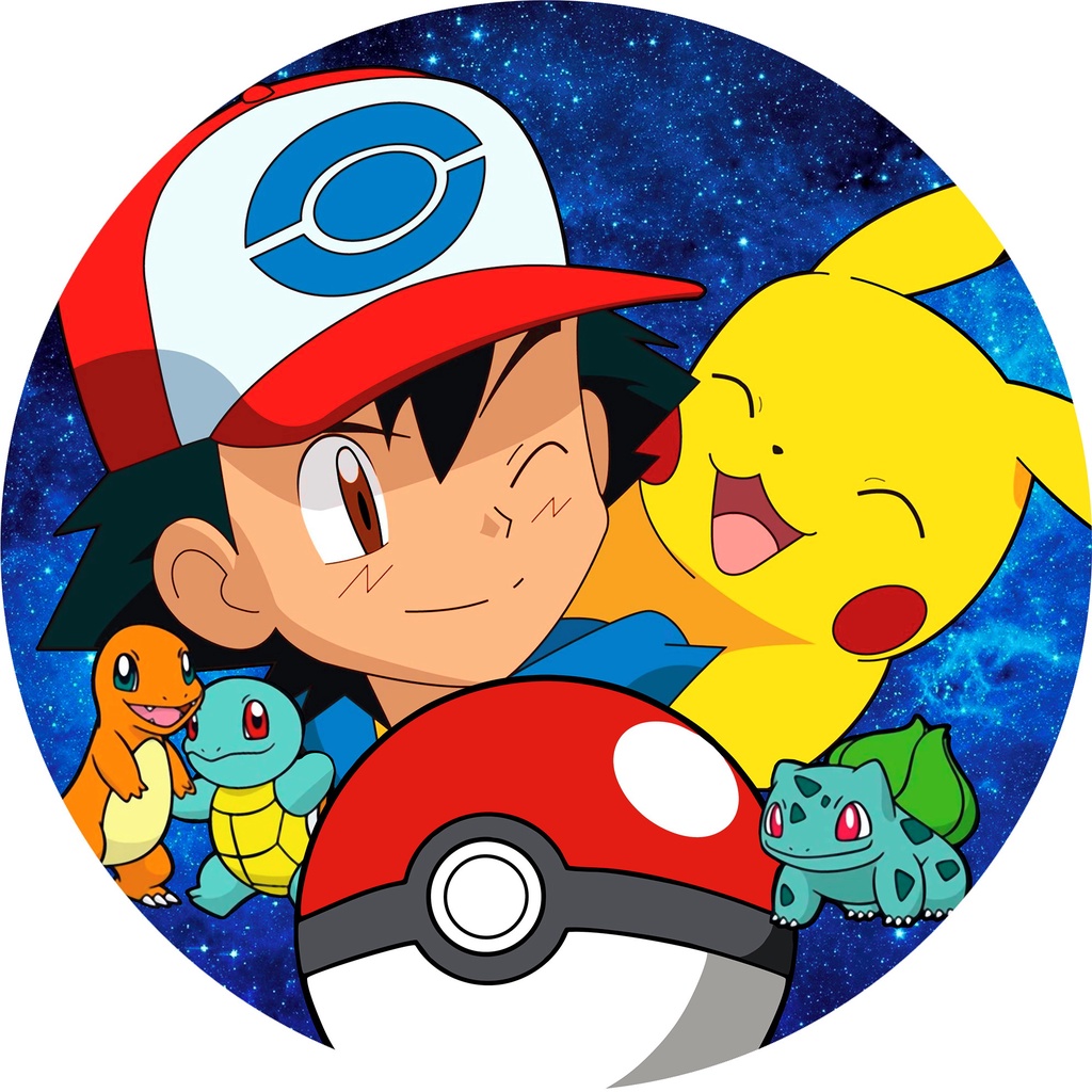 Painel em lona Redondo Decoração de Festa Pokémon | Shopee Brasil