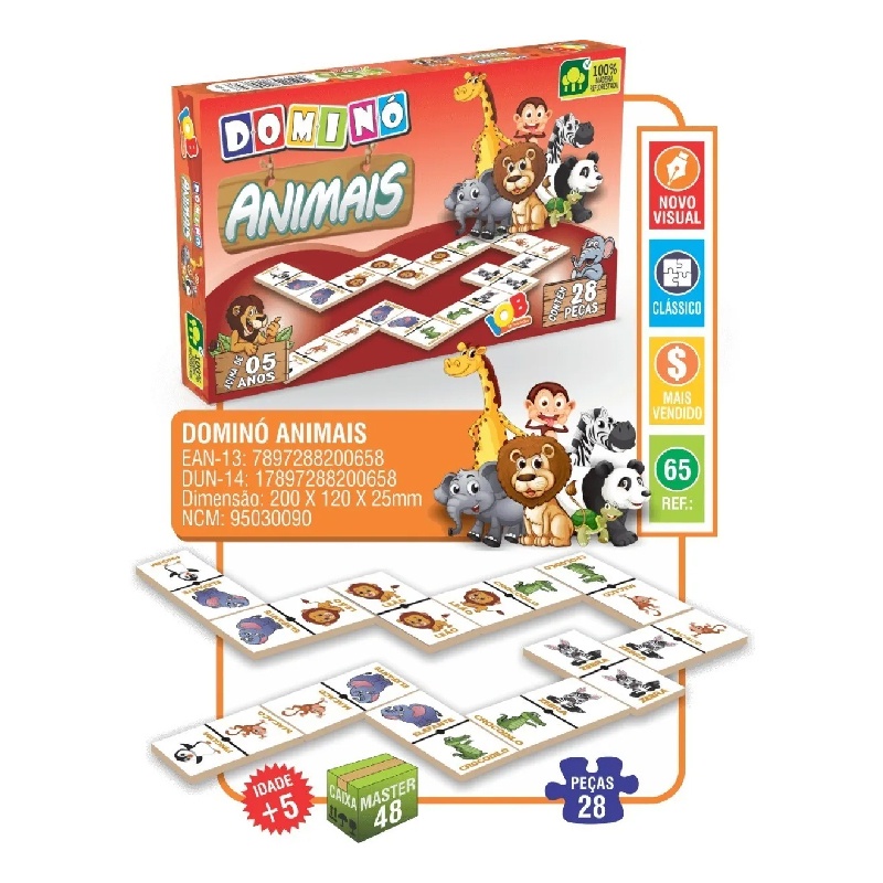 DOMINÓ ANIMAIS JOGOS EDUCATIVOS | Shopee Brasil