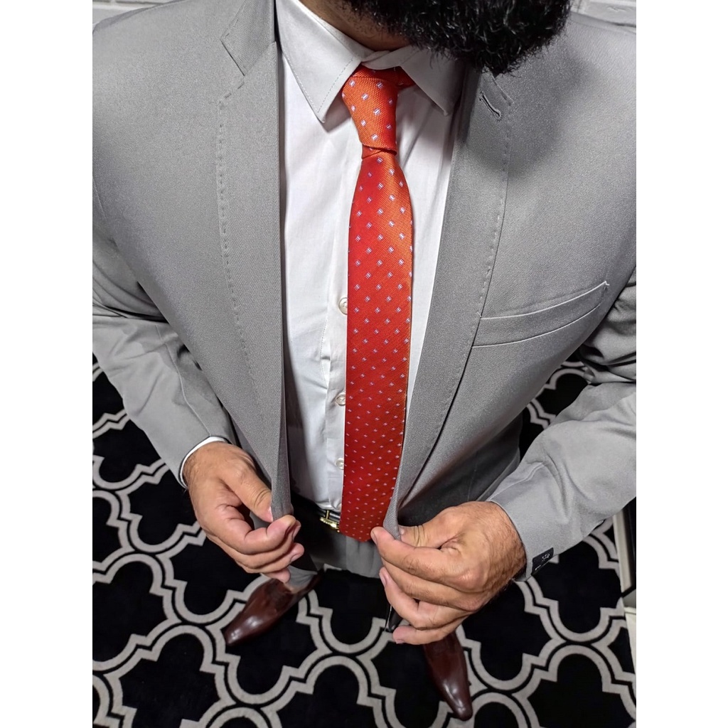 Terno Slim Cinza Retrô | Shopee Brasil