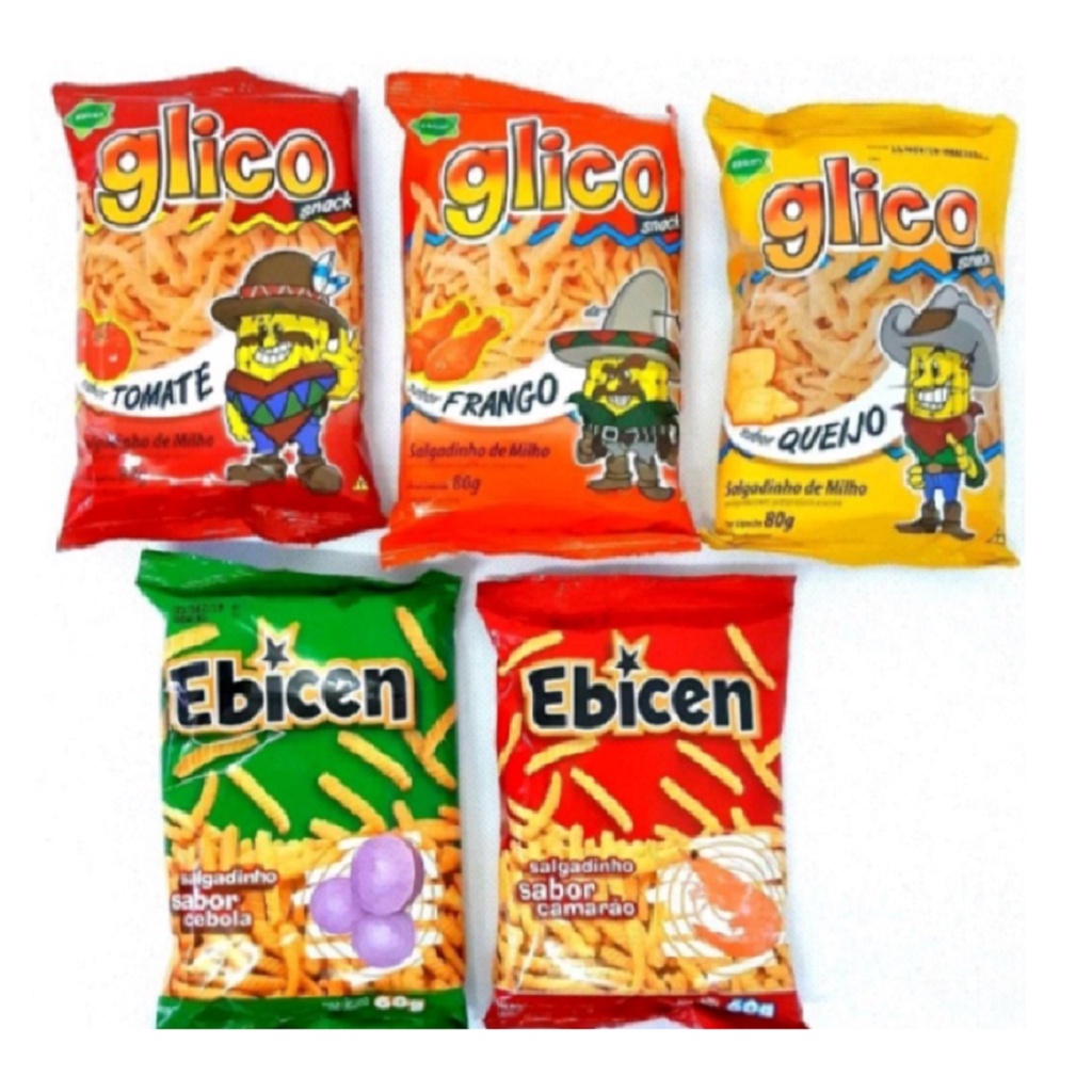 10 Salgadinhos Ebicen 5 Sabores Camarao, Cebola Frango Queijo e Tomate ...