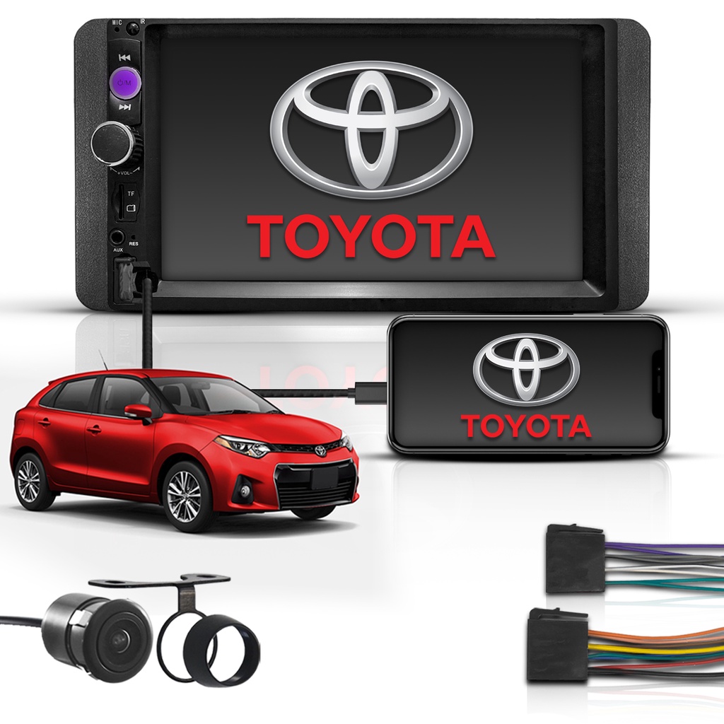 Kit Central Multimídia Mp5 2 Din Bluetooth Espelhamento 7" Toyota Etios | Shopee Brasil