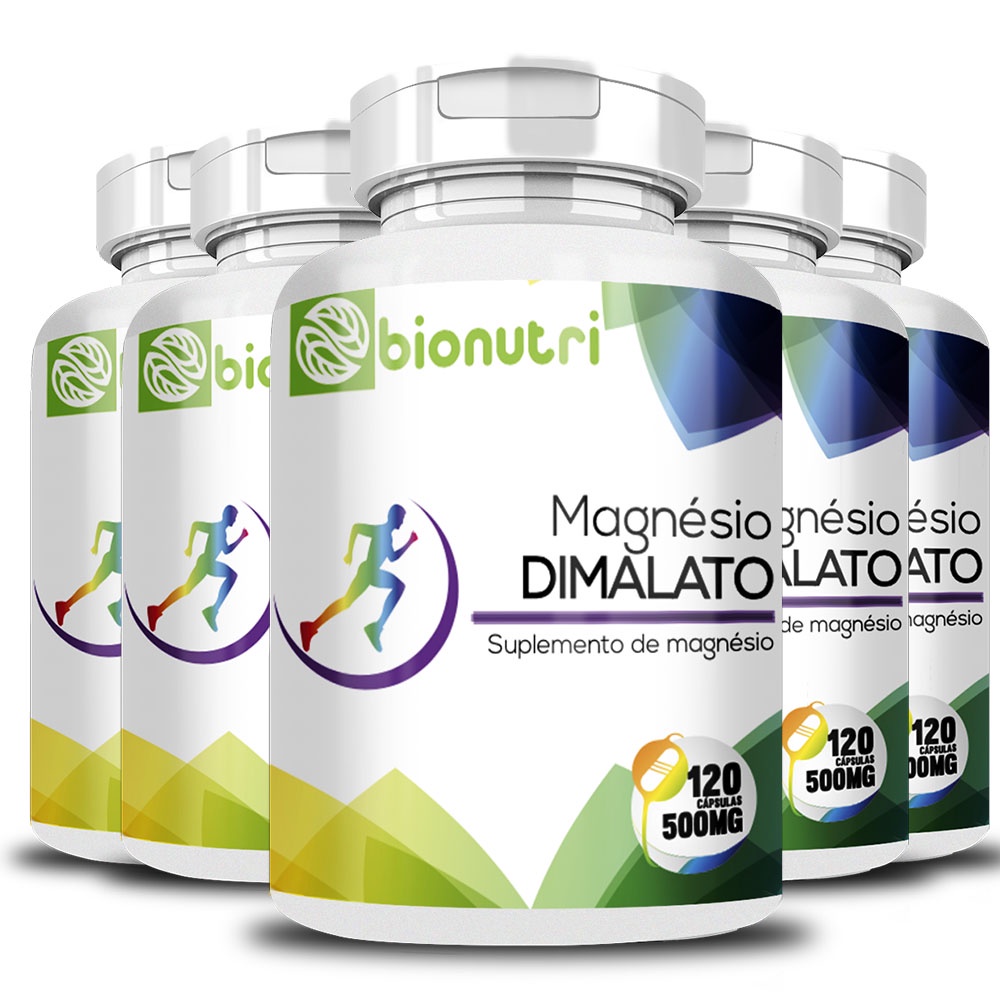 kit 5x Magnésio Dimalato Natural 120 Cápsulas Puro Bionutri | Shopee Brasil