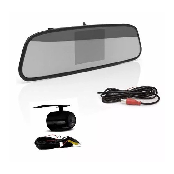 Kit Espelho Retrovisor Monitor Com Câmera De Ré Tela Lcd 4,3 | Shopee Brasil