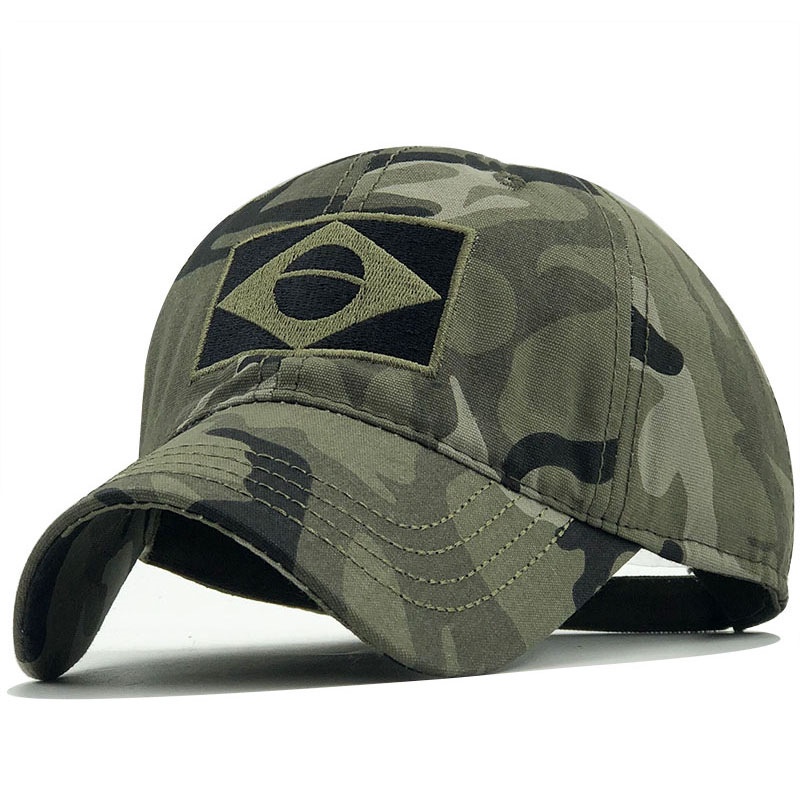 Camuflagem Do Exército Masculino Boné De Beisebol Dos Homens Bordado Bandeira Brasil Caps ...