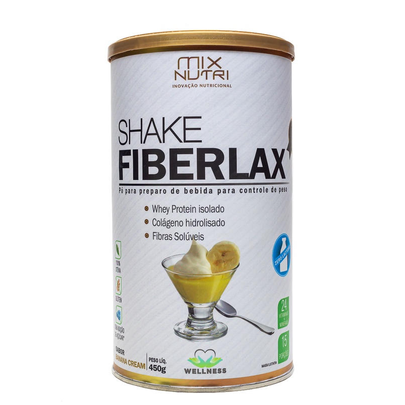 Shake Fiberlax Banana 0% Lactose 450G Mix Nutri | Shopee Brasil