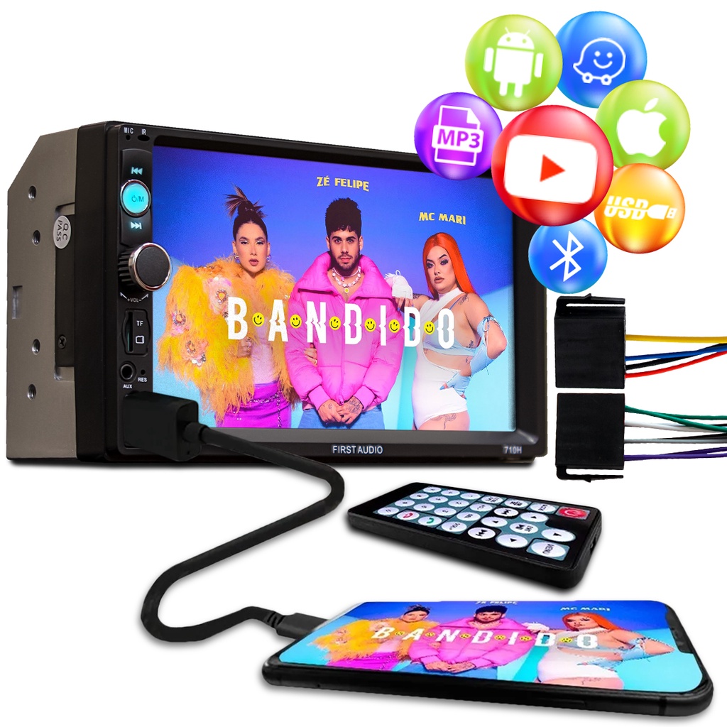 Central Multimidia Mp5 2 Din Usb Bluetooth Espelhamento Android | Shopee Brasil