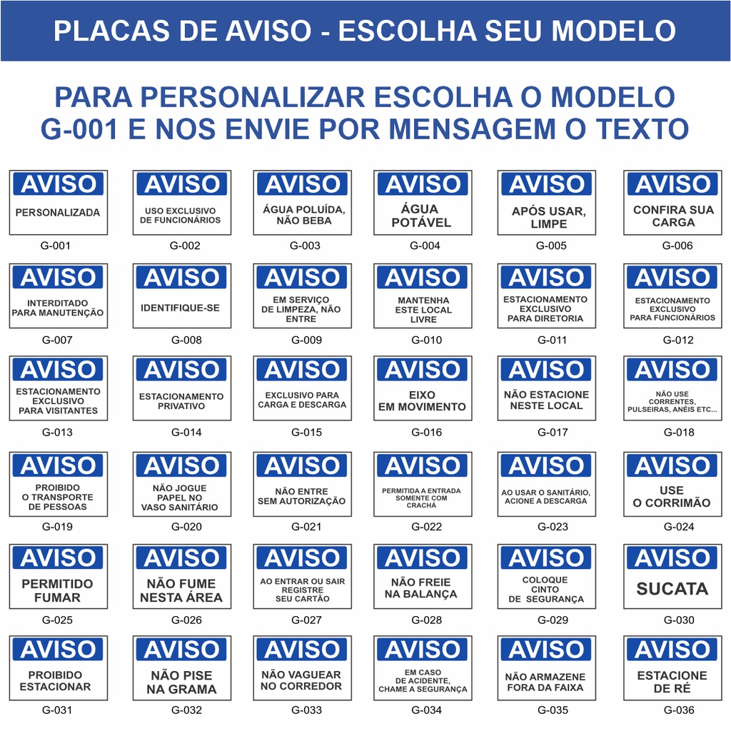 Placa De Aviso Personalizada 20cm X 30cm Pvc C/ Dupla Face | Shopee Brasil