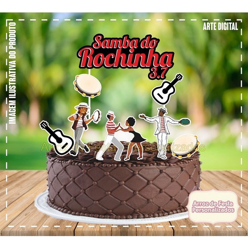 Topo De Bolo Topper De Bolo Personalizado Samba | Shopee Brasil