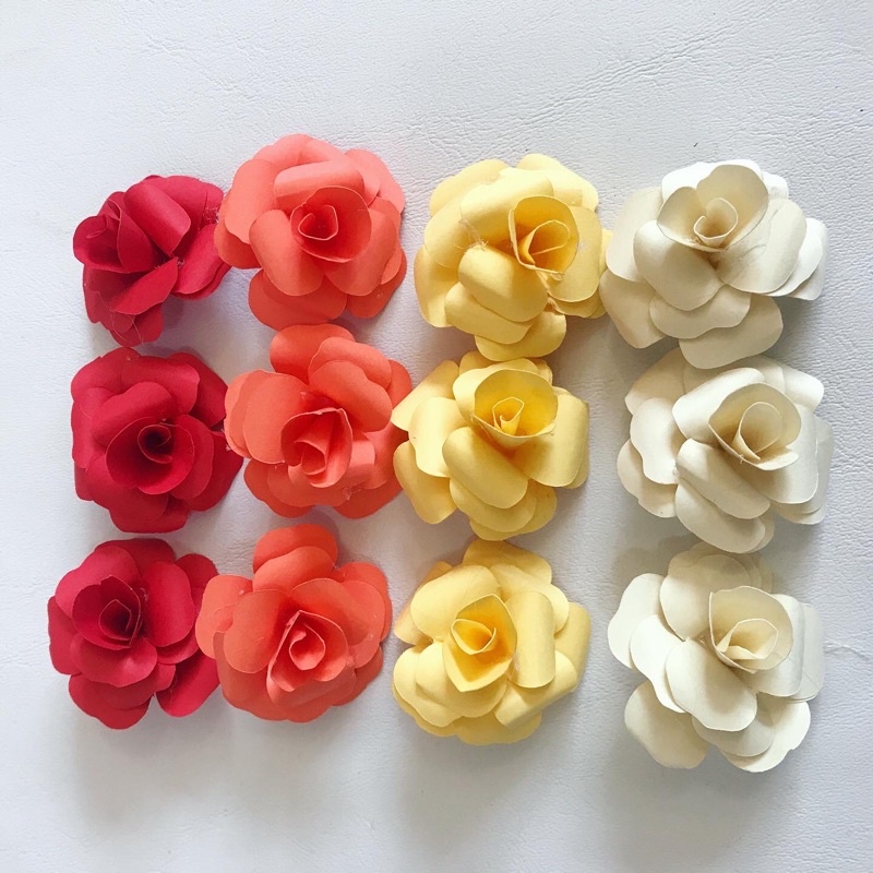 Rosas Flores de Papel Multicor Topo topper Festa aniversario - 12 ...