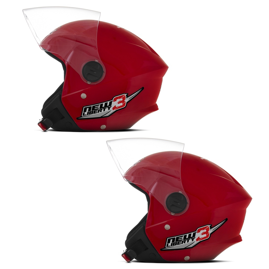 Kit 2 Capacetes Moto Aberto Pro Tork New Liberty 3 Feminino e Masculino ...