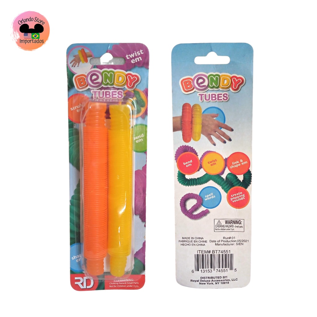 Pop tubes 2-pack Bendy brinquedo sensorial - Royal Deluxe Acessories ...