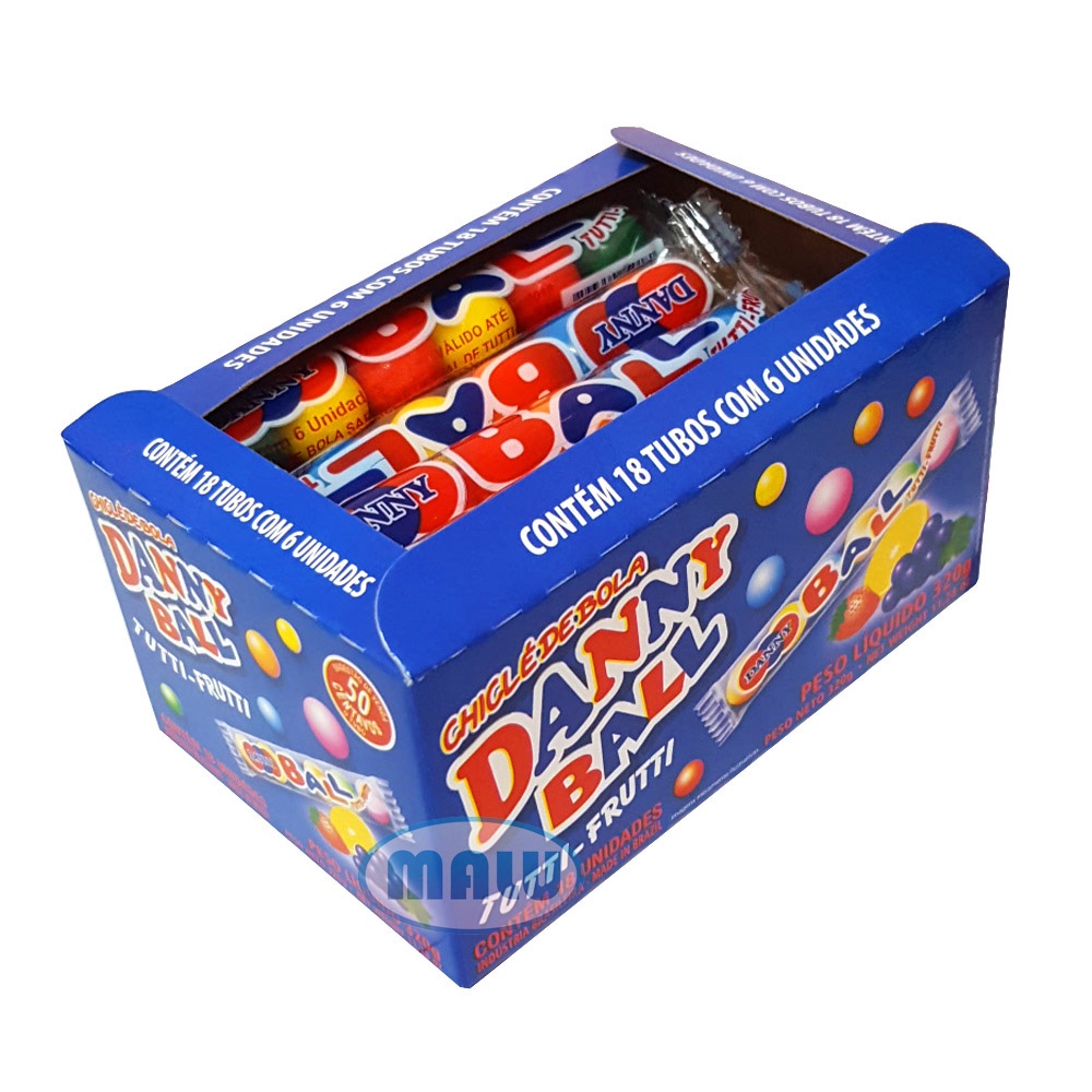 Chiclete Tutti Frutti c/18 - DannyBall | Shopee Brasil