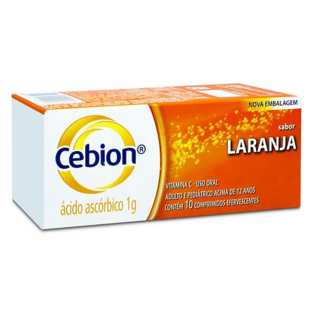 Vitamina C Cebion Sabor Laranja com 10 Comprimidos Efervescentes ...