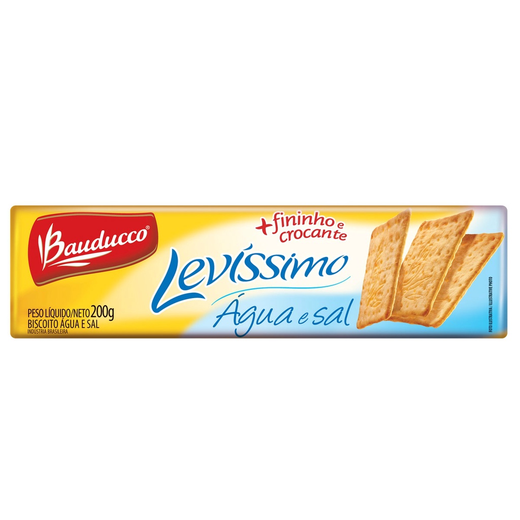Kit 2 Biscoito Levíssimo Água e Sal Bauducco 200g | Shopee Brasil