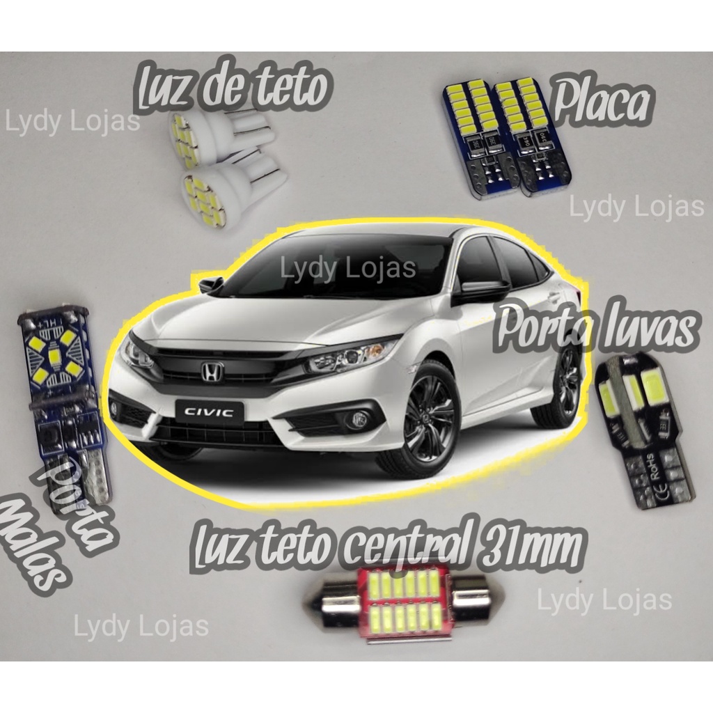 Lampada Led Honda Civic G10 Kit Luxo Em Iluminação Led Honda Civic