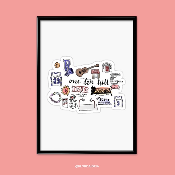 Quadro One Tree Hill 'Stickers' | Shopee Brasil