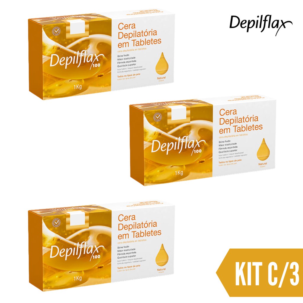 Kit 3 Cera Quente Elastica Depilatoria Natural Mel Profissional ...