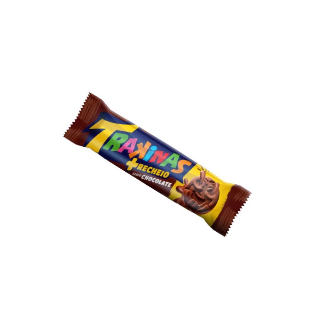 Biscoito Trakinas Recheado Sabor Chocolate Pacote 126g | Shopee Brasil