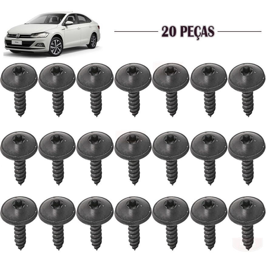 20 Parafusos 5mm Torx Fixação Parachoque VW Virtus 18 a 20 | Shopee Brasil
