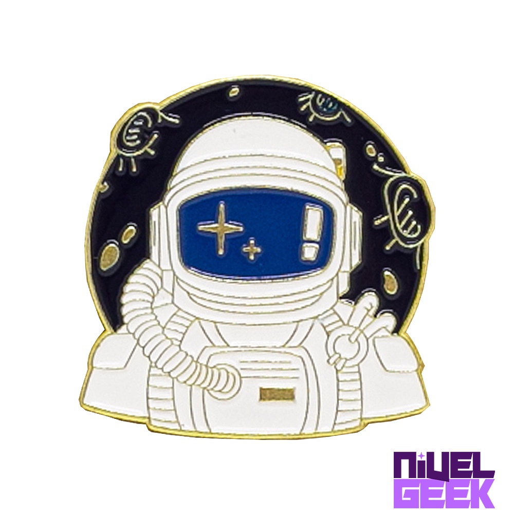 Broche Metálico Esmaltado - Pin Universo - Astronauta Viajante Estelar ...