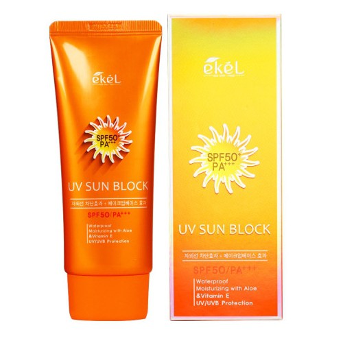 [EKEL] UV Sun Block SPF50/PA+++ 70ml | Shopee Brasil