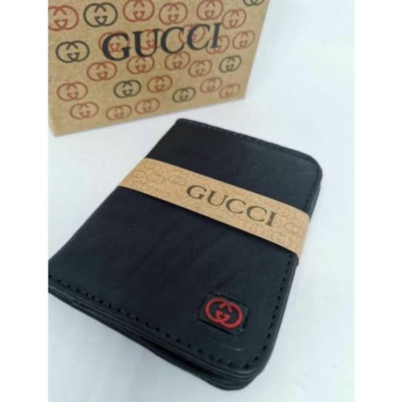 Carteira Gucci Masculina Porta cartão de Couro Legitimo Preto | Shopee ...