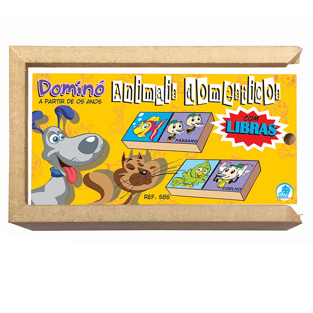 Dominó de Animais Domésticos com Libras Jogo Educativo MDF | Shopee Brasil