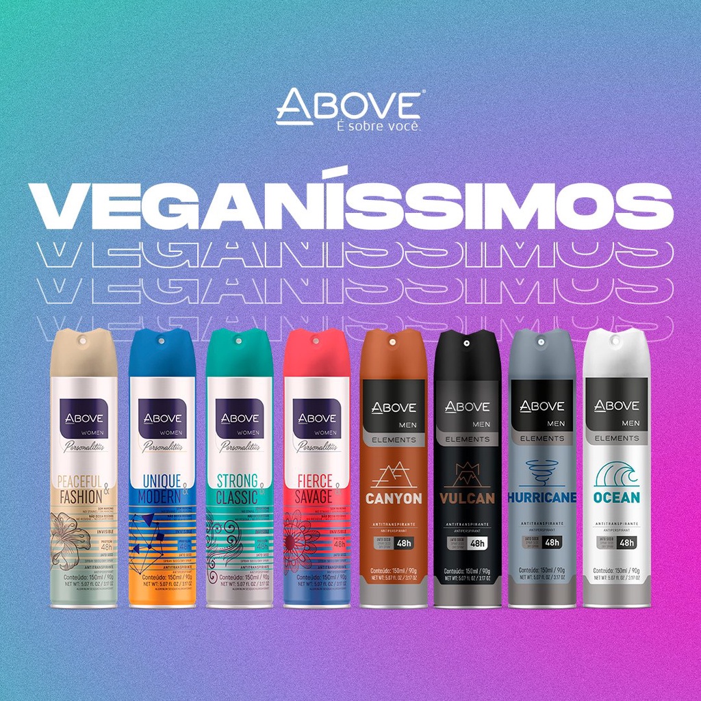 Desodorante ABOVE VEGANO Antitranspirante Aerosol (SPRAY) - escolha o ...