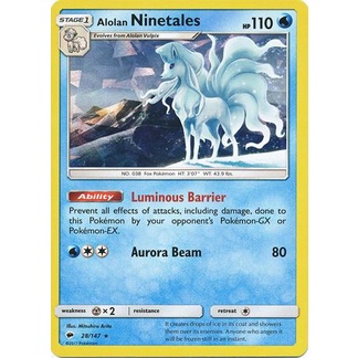 Ninetales de Alola (28/147) Pokemon TCG - Rara Holográfica - Perfeito Estado (NM) - Original ...