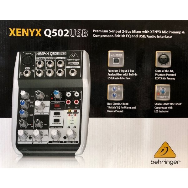 Mesa de Som 05 Canais Behringer Xenyx Q502 USB | Shopee Brasil
