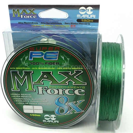 Linha Multifilamento de Pesca Maruri Max Force 8x 150 metros Verde 8 fios | Shopee Brasil