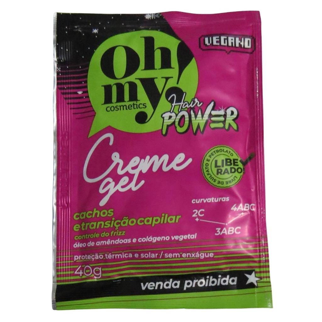 Creme Gel Hair Power Curvaturas 2C 3ABC 4ABC Oh My 40g | Shopee Brasil