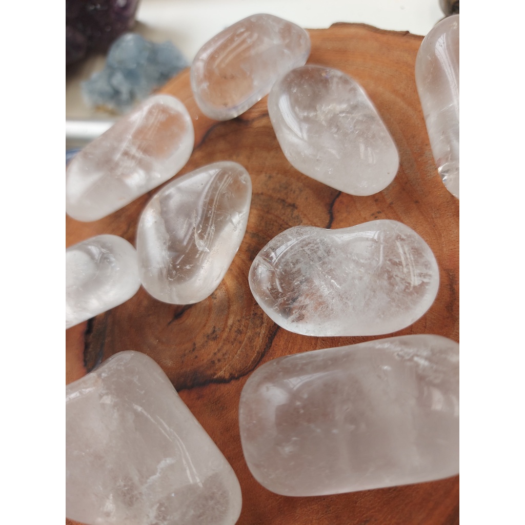 Pedra quartzo branco ou quartzo de cristal transparente rolado | Shopee ...
