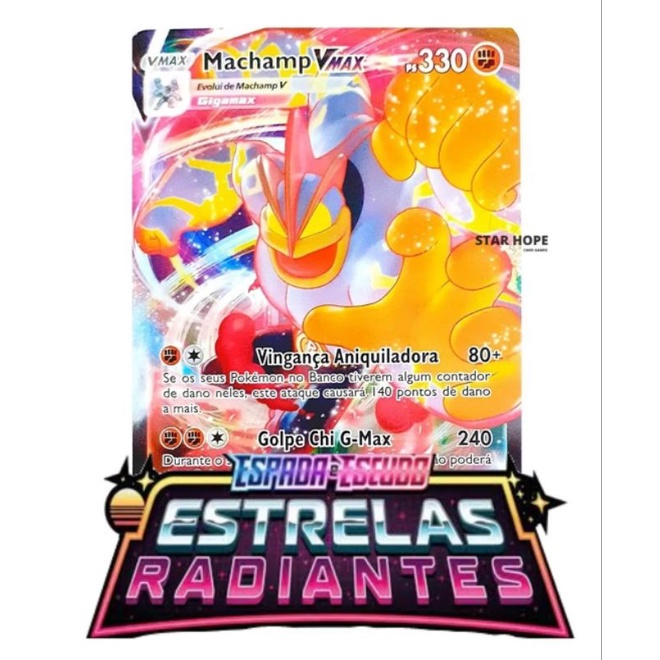 Carta Pokémon Machamp Vmax Mega Forte - Estrelas Radiantes - 10% abaixo ...