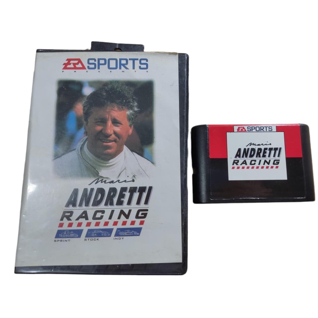 Mario Andretti Racing com Caixa para Sega Mega Drive | Shopee Brasil