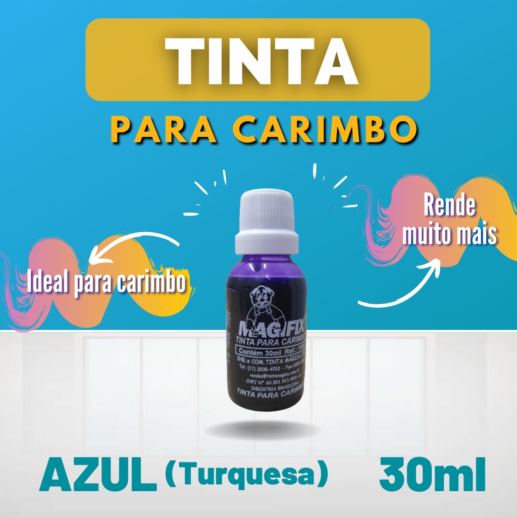Tinta Azul (Turquesa) para Carimbo | Shopee Brasil