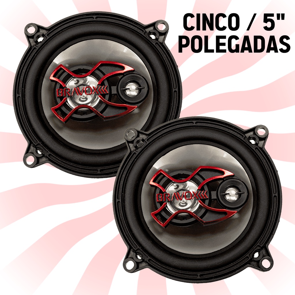 Par de Alto Falante Triaxial - B3X50X 5 Polegadas / B3X60X 6 Polegadas 100w - Bravox | Shopee Brasil