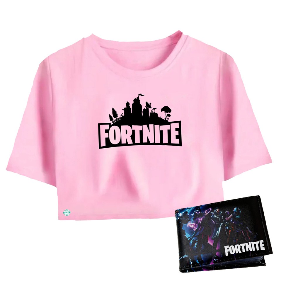 Blusa Cropped Feminina Personalizada Fortnite +carteira Slim | Shopee ...