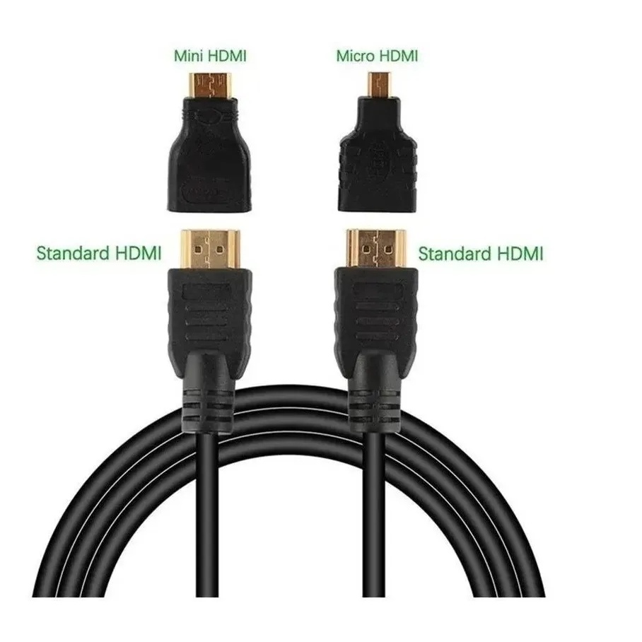 Kit Cabo 3 em 1 HDMI, Mini HDMI Micro HDMI 1,5mm 1080P | Shopee Brasil