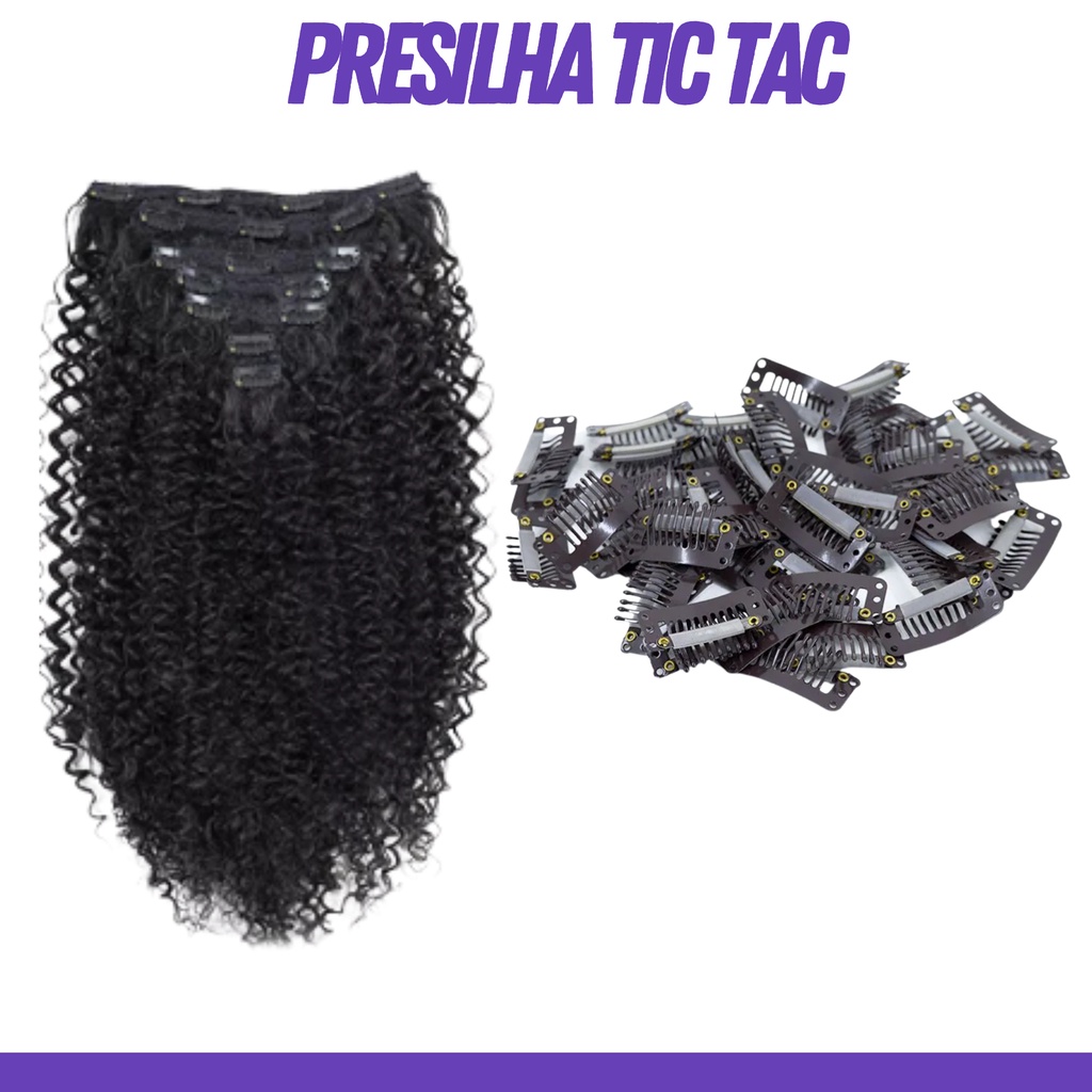 Presilhas De Alongamento Aplique Tic Tac Mega Hair Peruca - Escorrega o ...