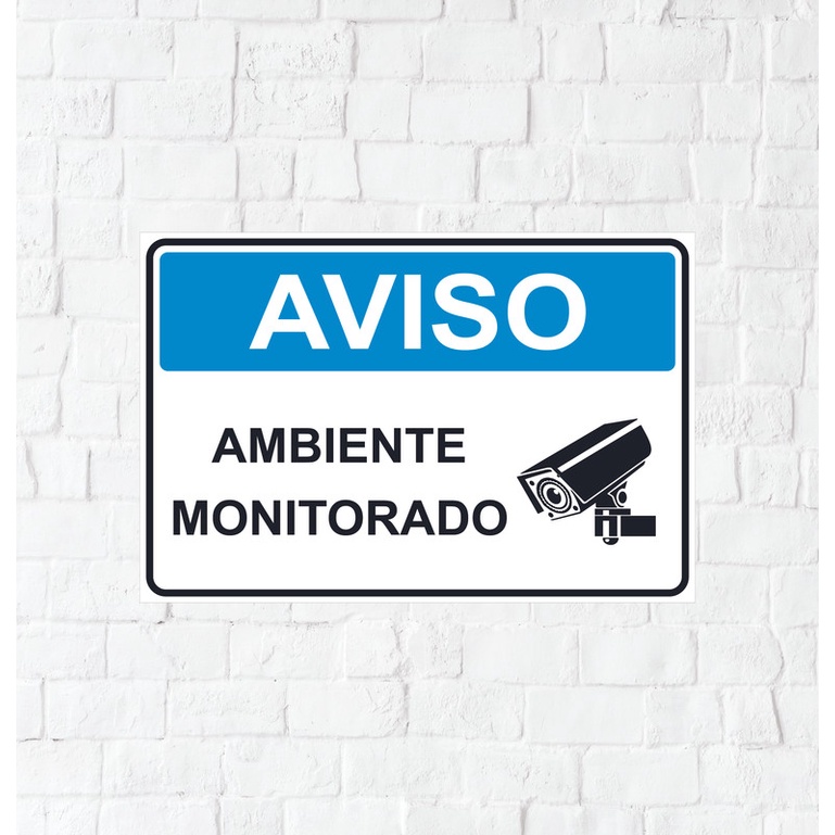 Placa Sinalização Pvc Ambiente Monitorado Filmagem | Shopee Brasil