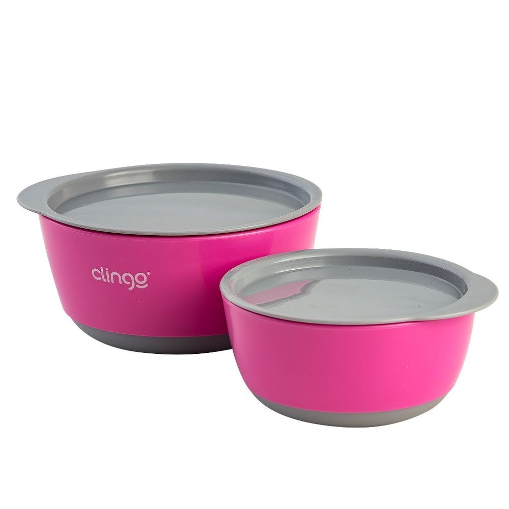 Kit 2 Tigelas com Tampa Colors Rosa - Clingo | Shopee Brasil