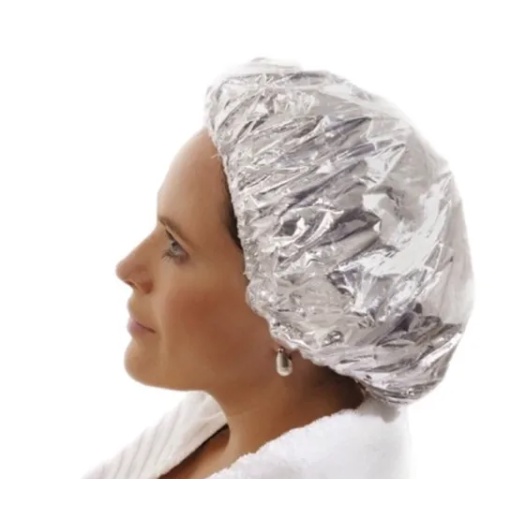 Touca Metalizada Térmica Para Cabelos Cuidado Para Seus Cabelo Banheiro ...