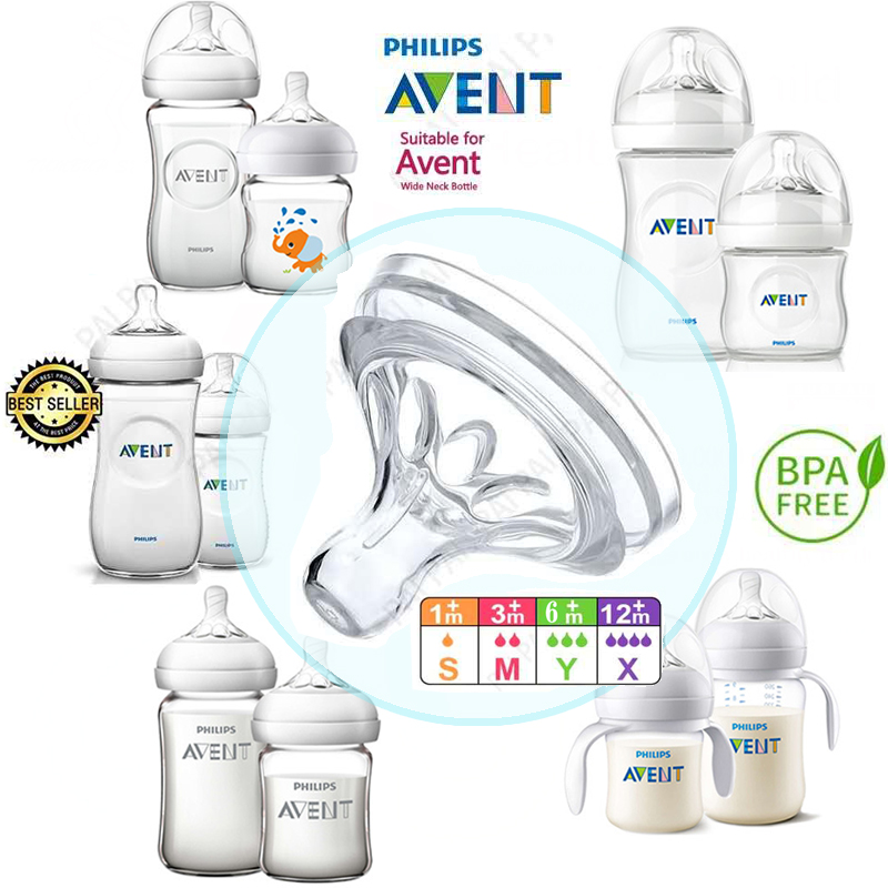 Avent Original Puting Baby Susu Soft Teat Nipple Replacement Feeding Silicone Teats BPA Free ...