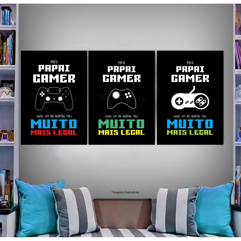 Quadro Papai Gamer - MDF 20x30cm | Shopee Brasil